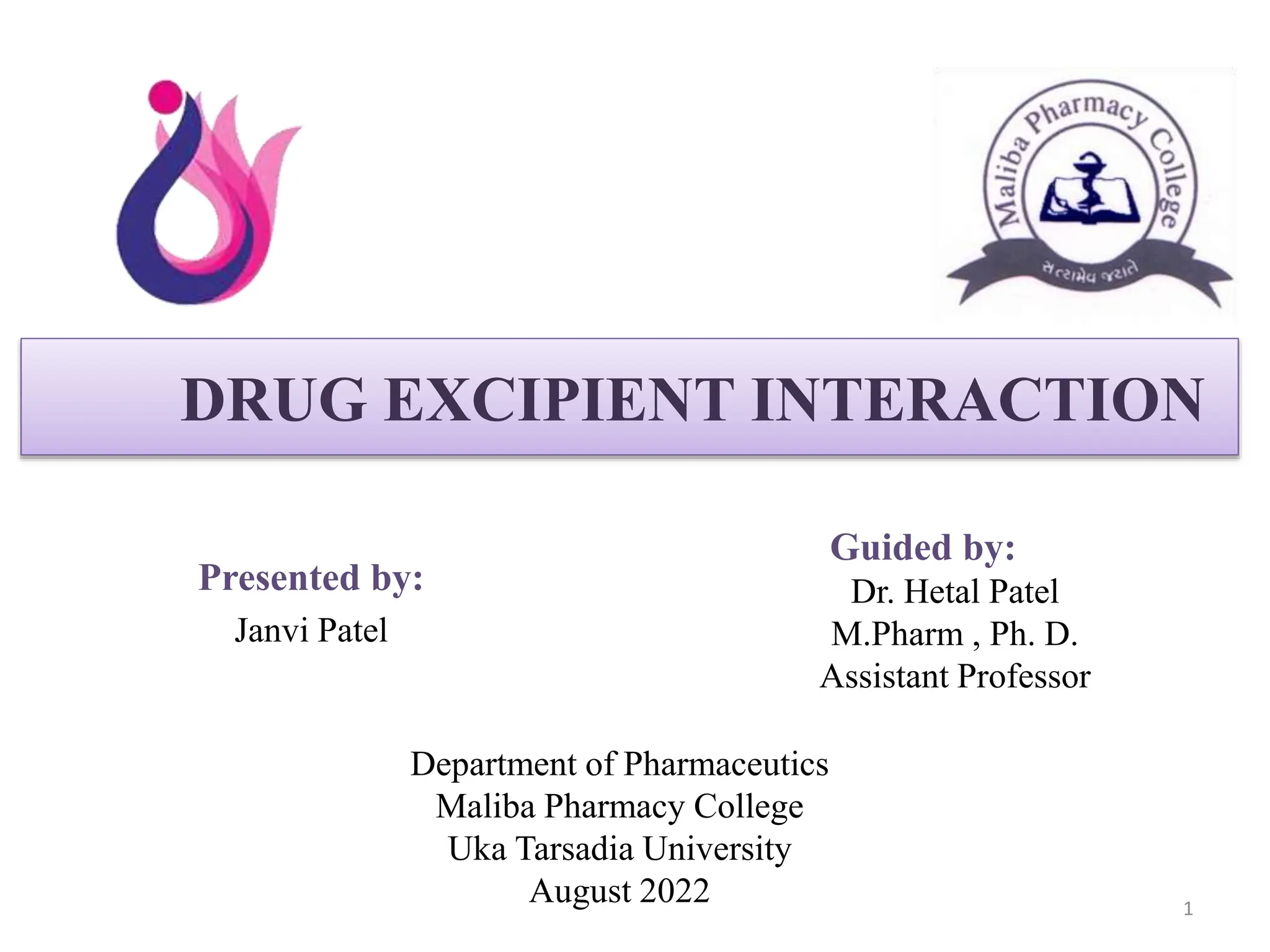 Drug excipient interaction modern pharmaceutics | PPTX
