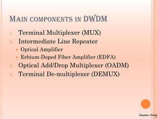 Optical Fibre & Introduction to TDM & DWDM | PPT