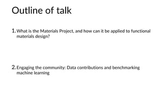 Computational Materials Design and Data Dissemination through the ...