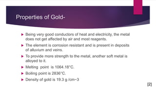 Gold ores and their minerals | PPTX