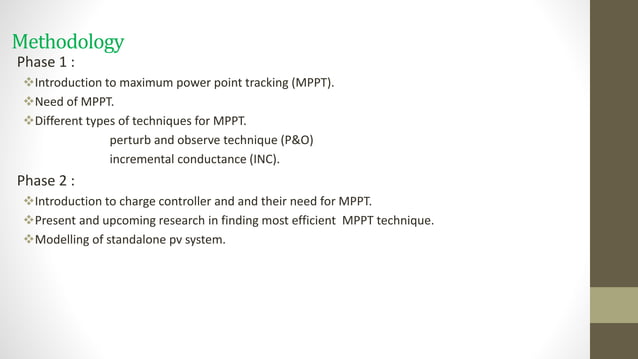 maximum power point tracking (mppt) | PPTX
