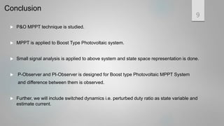 Observer Design for Boost-Type Photovoltaic MPPT System | PPT
