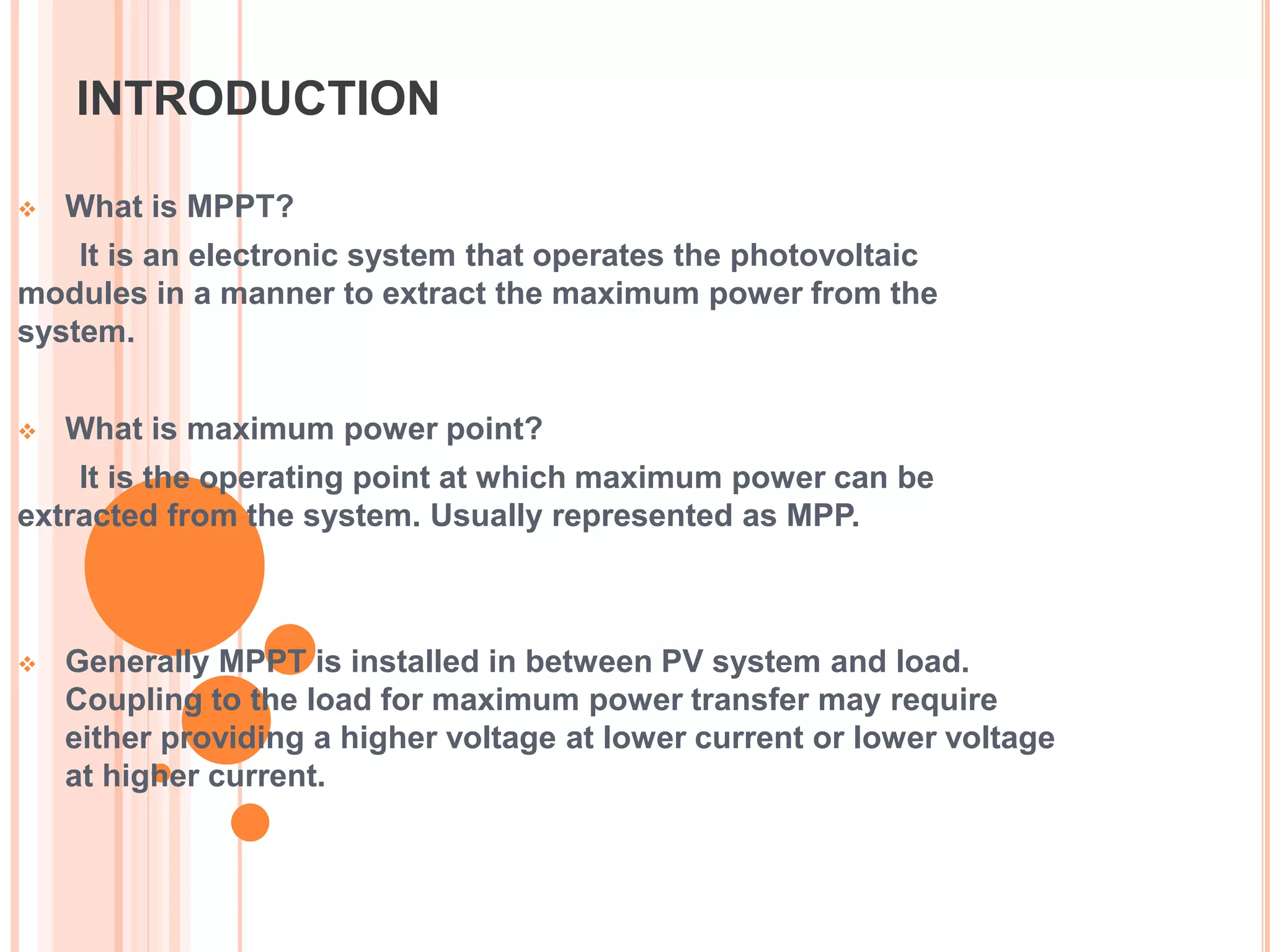 Solar PV Model With MPPT (P & O method) | PPTX | Computer Software and Applications | Computing