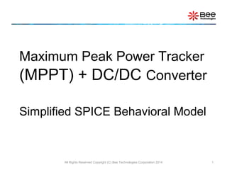 (MPPT) + DC/DC Converter using PSpice | PPT