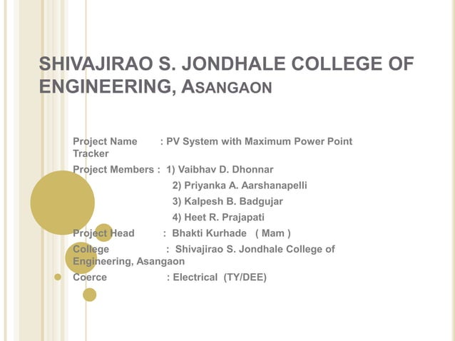 Mppt presentation slides final | PPT