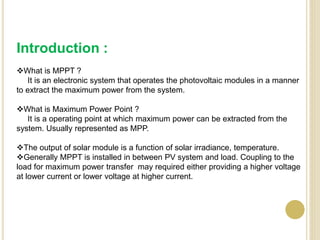 Mppt presentation slides final | PPT