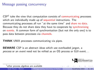 Message-passing concurrency in Python | PPT