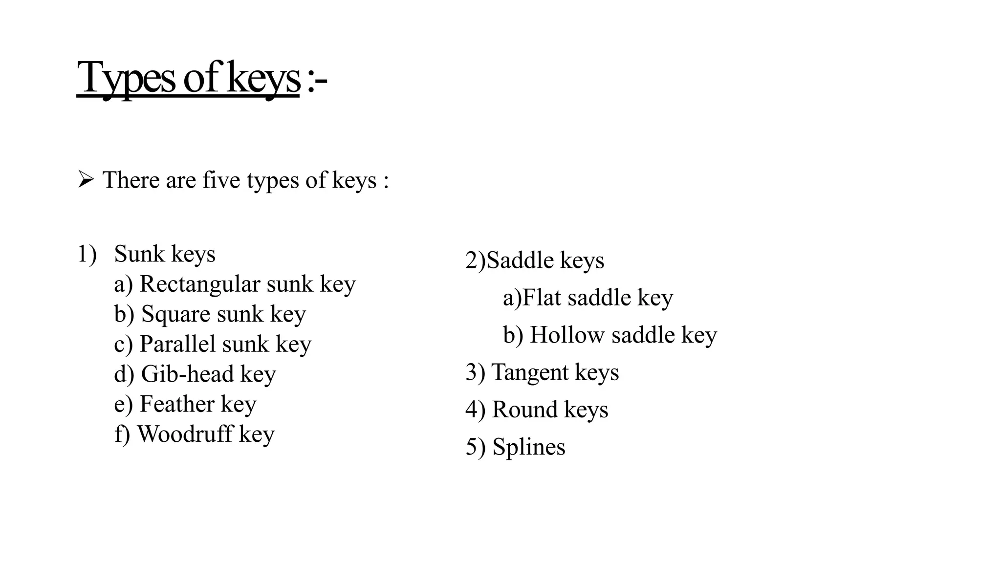 Types of key | PDF