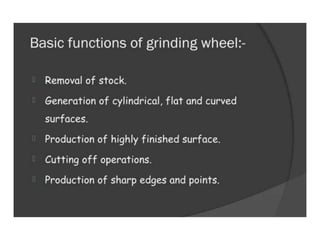 Machining process - > Grinding - > Dressing and truing .pptx