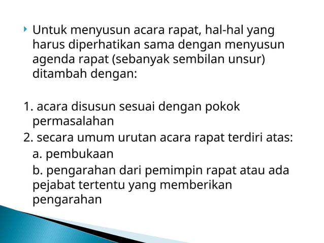 MENGELOLA PERTEMUAN RAPAT BAGIAN 2_ADMINISTRASI PERKANTORAN | PPT