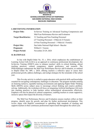 MPRE-2024: INSET for Teachers and Students | DOCX