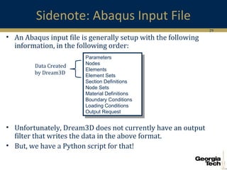 Dream3D and its Extension to Abaqus Input Files | PPT