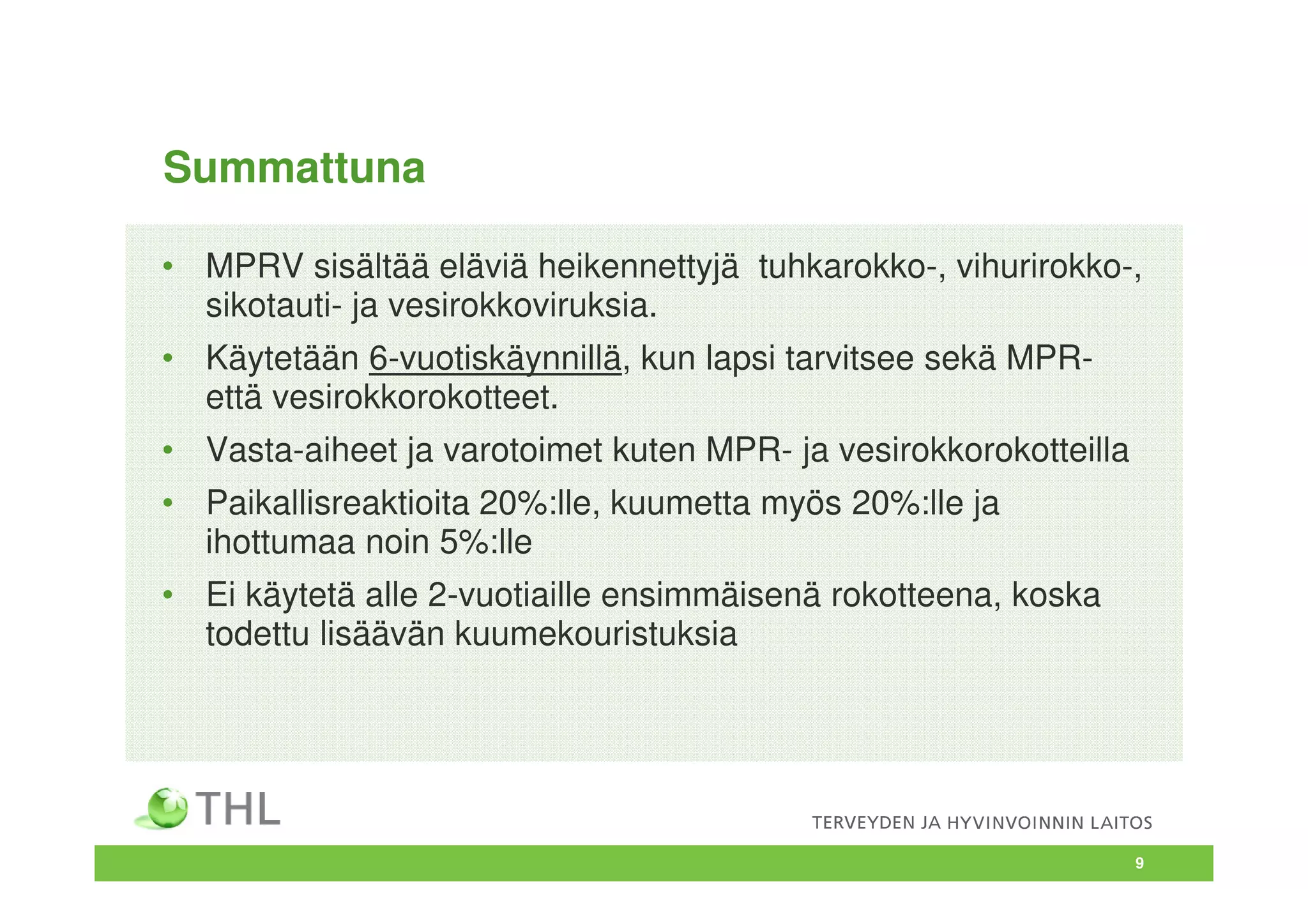 Mprv rokote kayttoon 6-vuotialle | PDF
