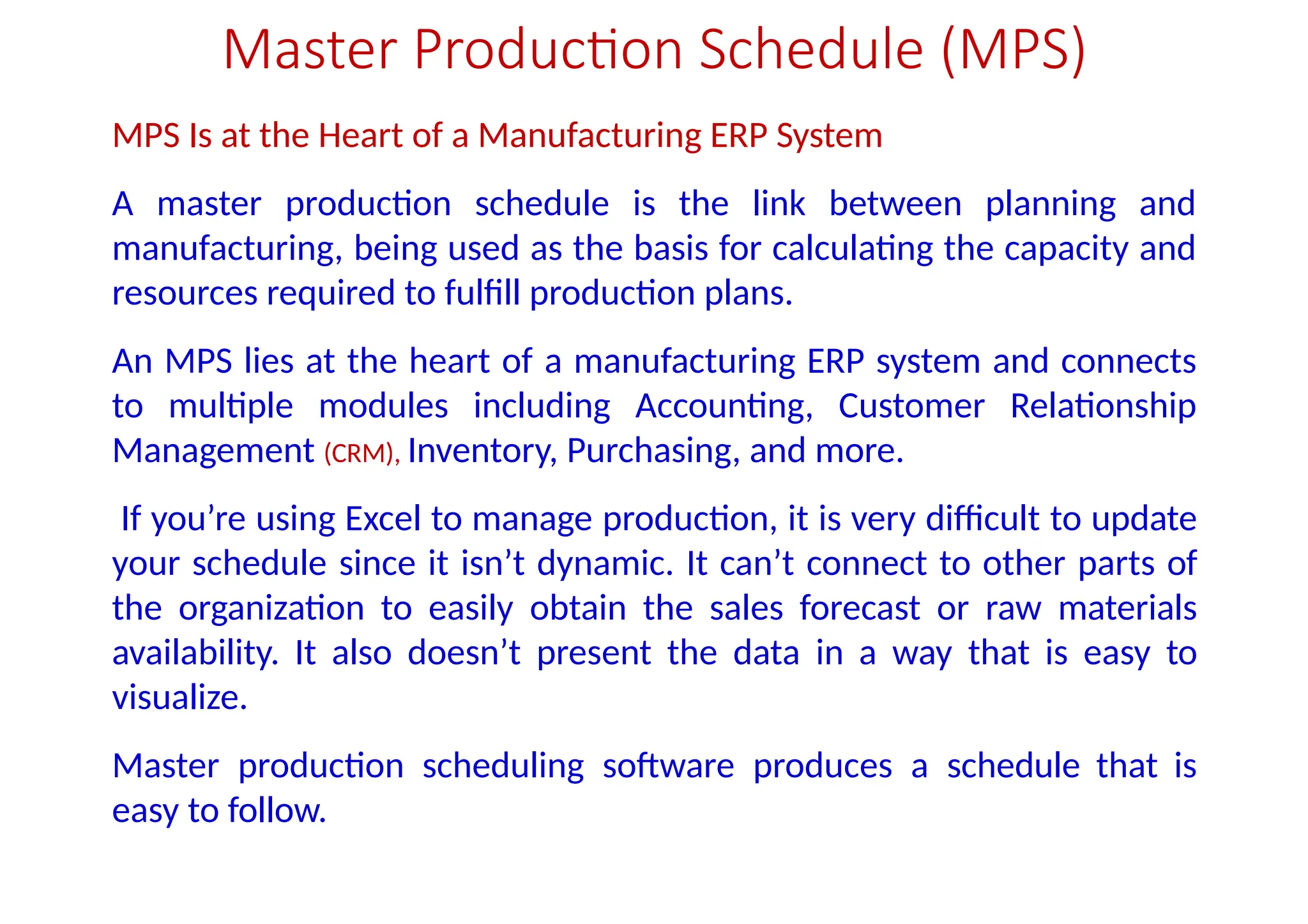 Master Production Schedule - Production Planning & Control | PPTX