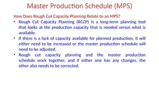 Master Production Schedule - Production Planning & Control | PPTX
