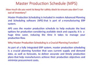Master Production Schedule - Production Planning & Control | PPTX