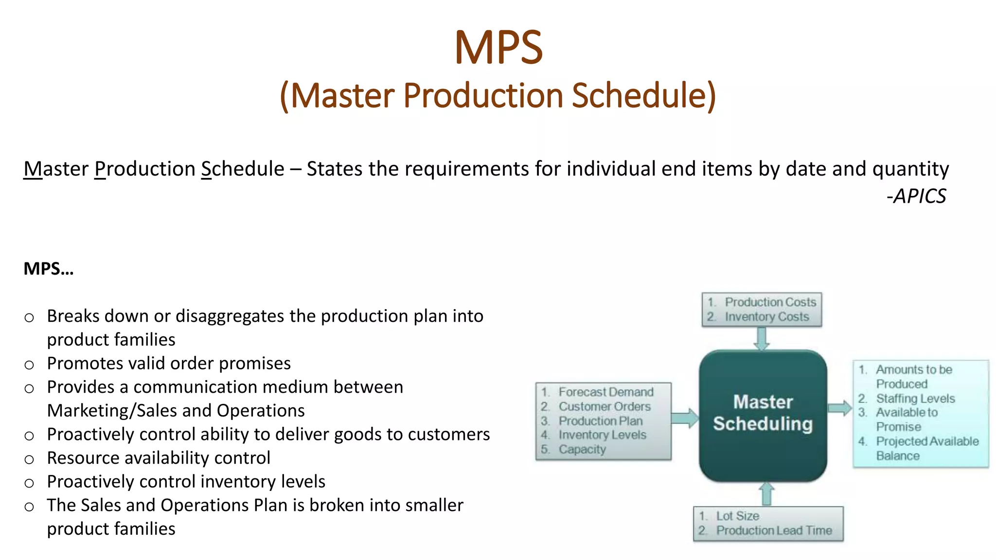 Master Production Scheduling (MPS) | PPTX