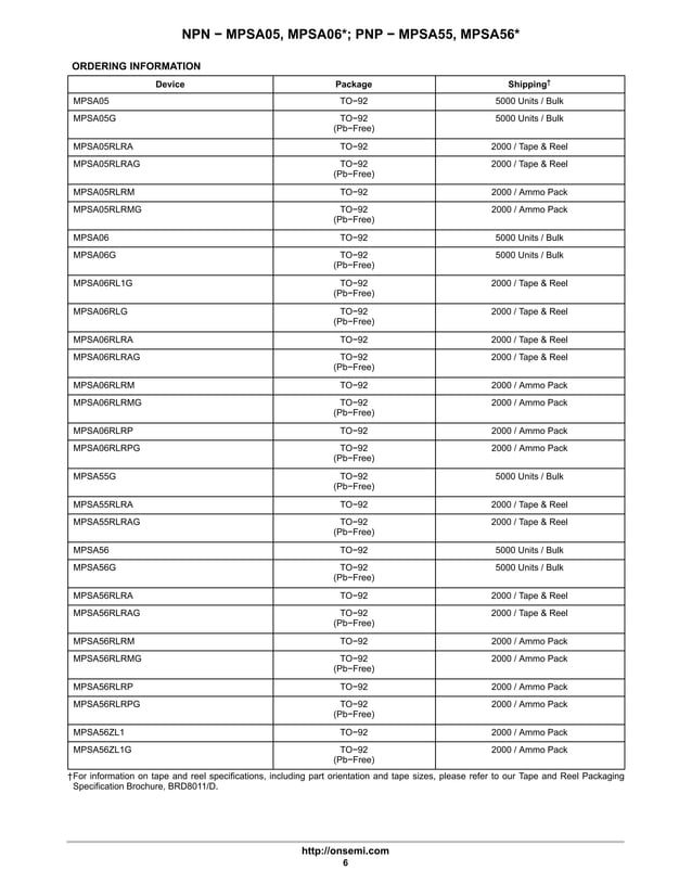 Original Transistor NPN MPS A06 MPSA06 TO 92 New | PDF