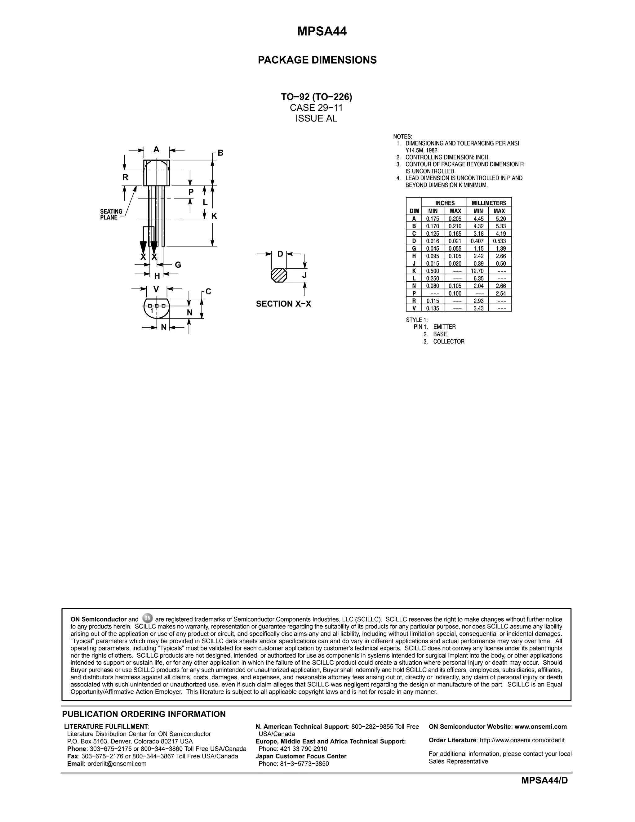 Original NPN Transistor A44 TO-92 New | PDF