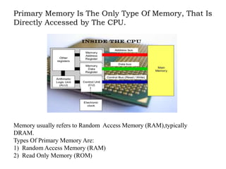 Computer memory and its types designed for students | PPT