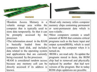 Computer memory and its types designed for students | PPT