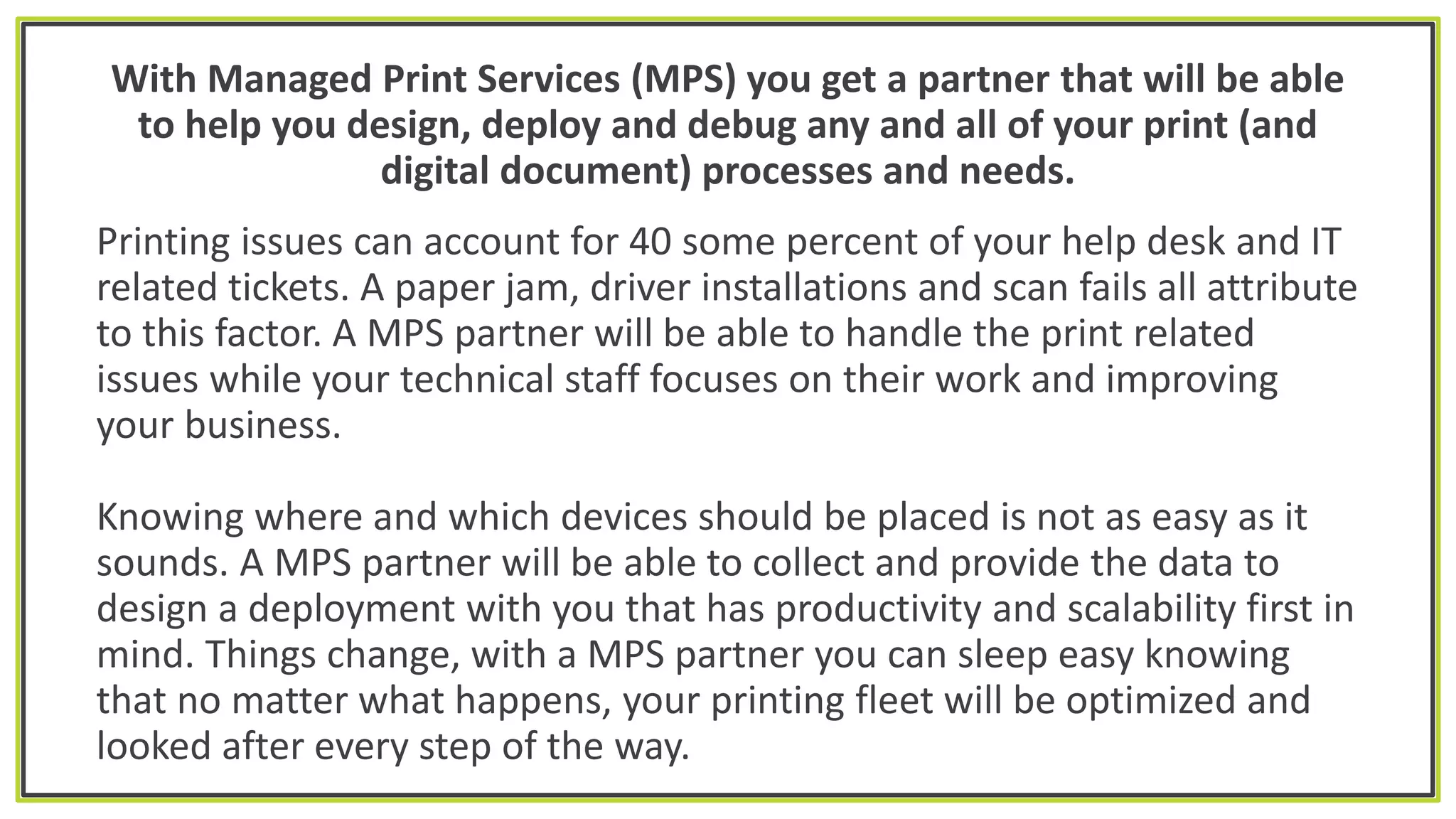 Overview of Managed Print Services (MPS) | PPT