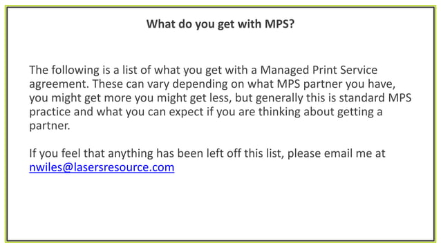 Overview of Managed Print Services (MPS) | PPT