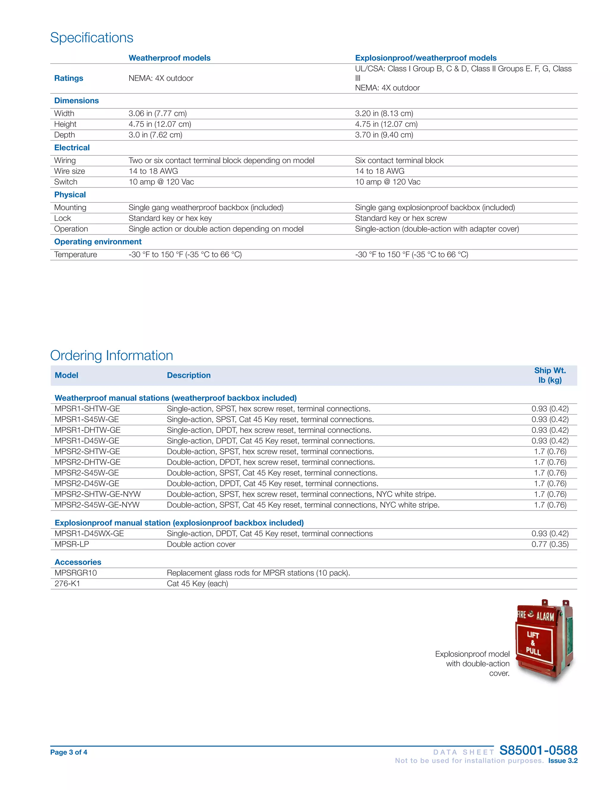 Edwards Signaling MPSR1-S45W-GE Data Sheet | PDF