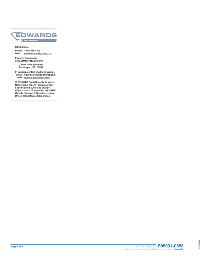 Edwards Signaling MPSR1-S45W-GE Data Sheet | PDF
