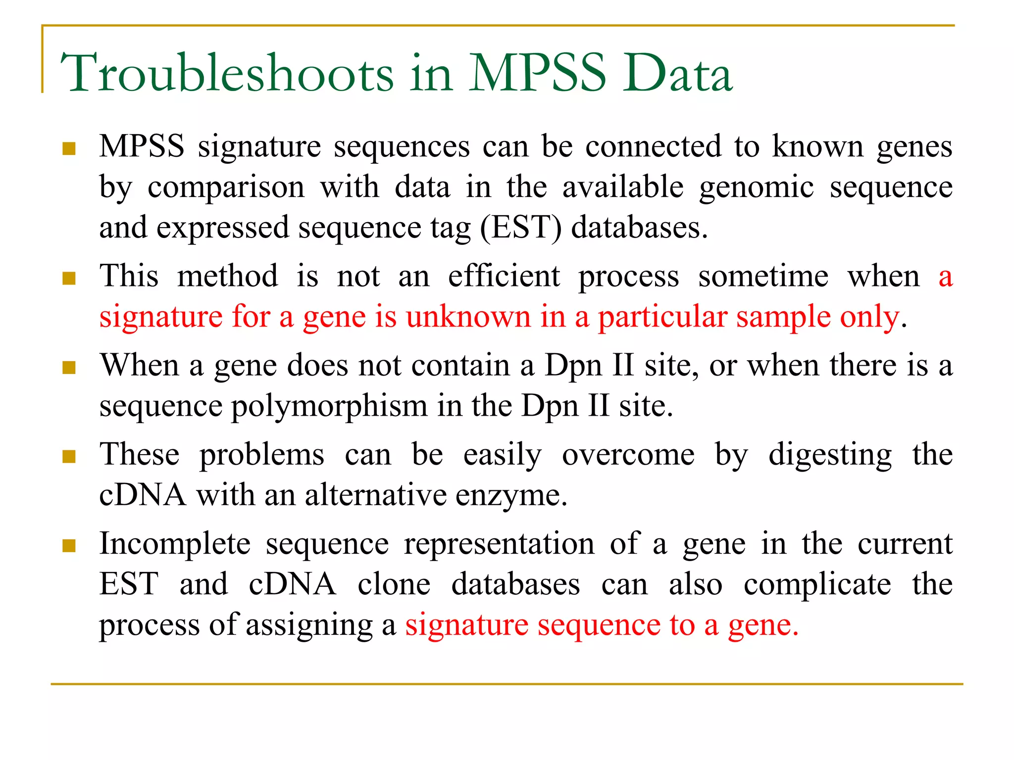 MASSIVELY PARELLEL SIGNATURE SEQUENCING | PPTX