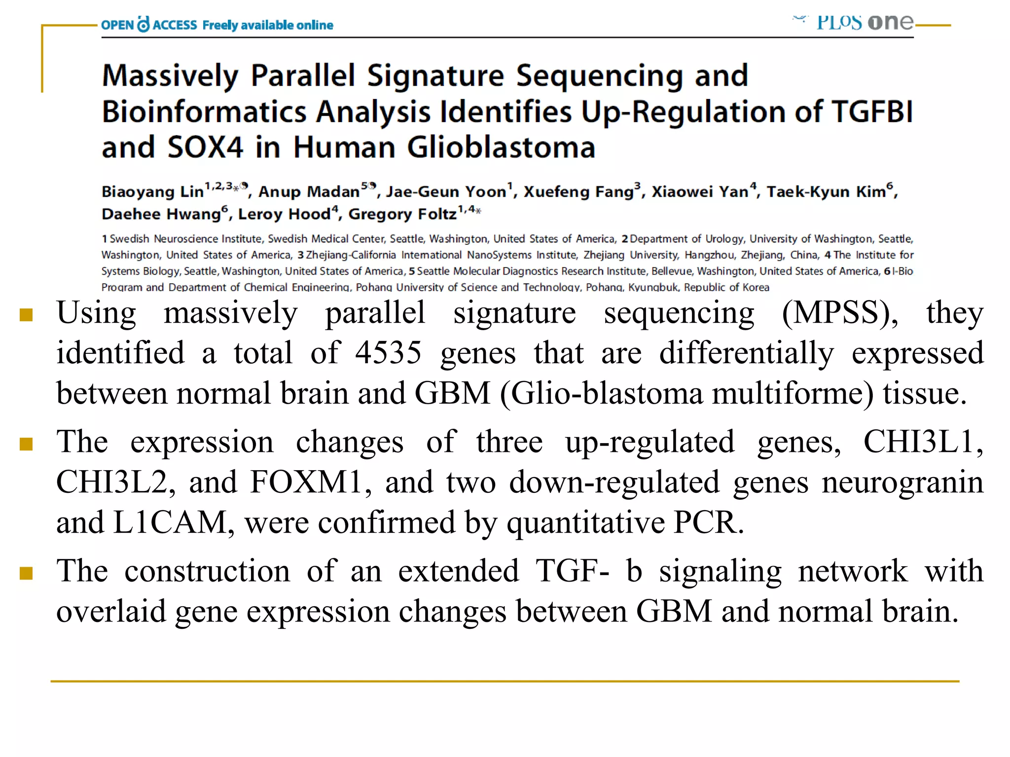 MASSIVELY PARELLEL SIGNATURE SEQUENCING | PPTX