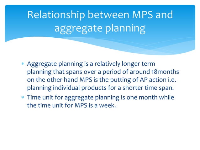 Mps vs aggregate planning | PPTX