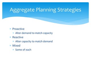 Mps vs aggregate planning | PPTX