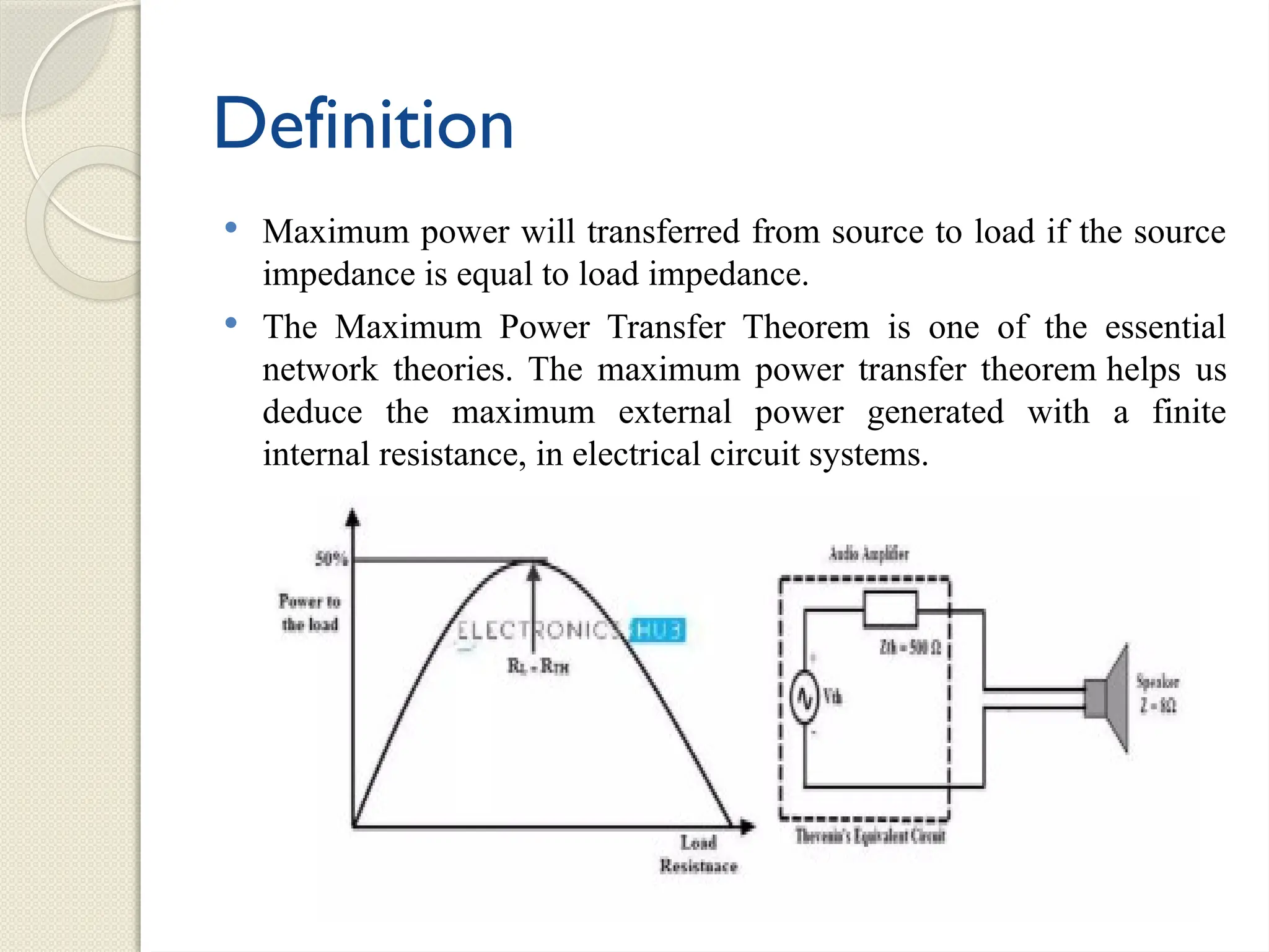 Maximum power transfer theorems electrical engineering.pptx