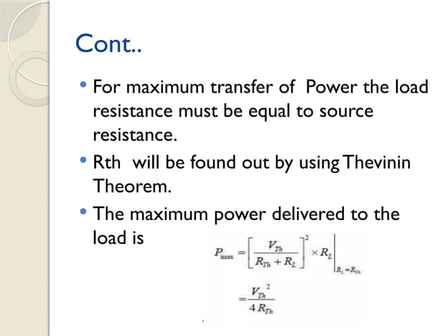 Maximum power transfer theorems electrical engineering.pptx