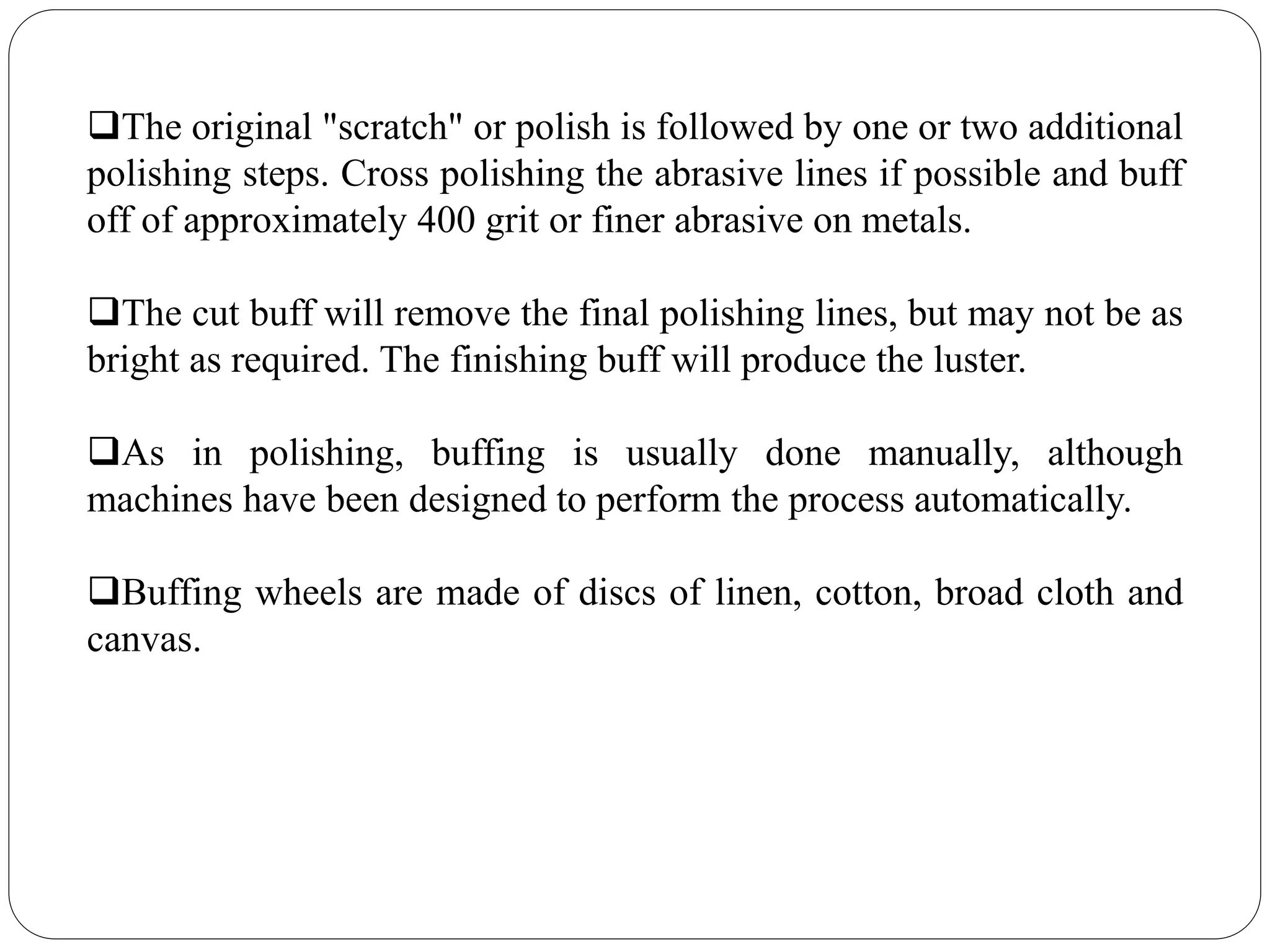 buffing operation | PPTX