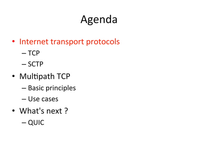 Beyond TCP: The evolution of Internet transport protocols | PPT