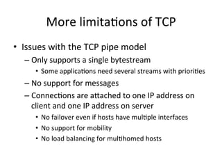 Beyond TCP: The evolution of Internet transport protocols | PDF