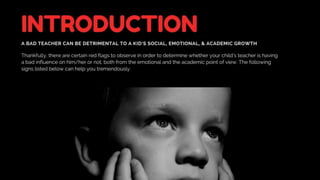 Warning Signs That A Child Has A Bad Teacher | PPT