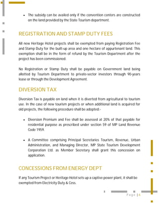 MP Tourism Policy, 2012 | PDF
