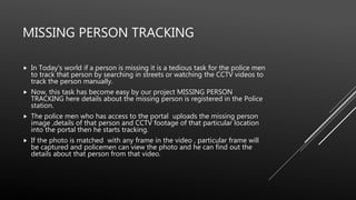 MISSING PERSON TRACKING | PPT