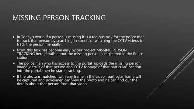 MISSING PERSON TRACKING | PPT