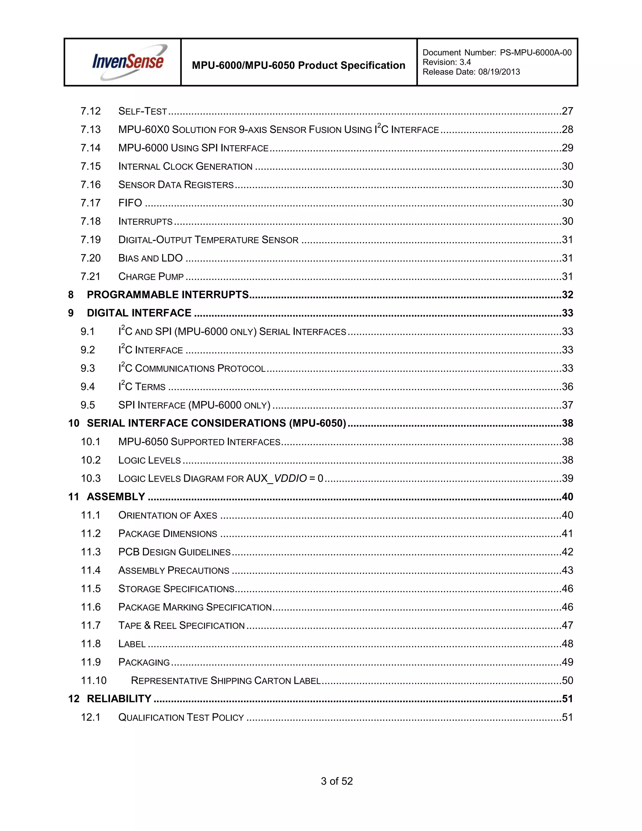 Mpu 6050 data-sheet | PDF