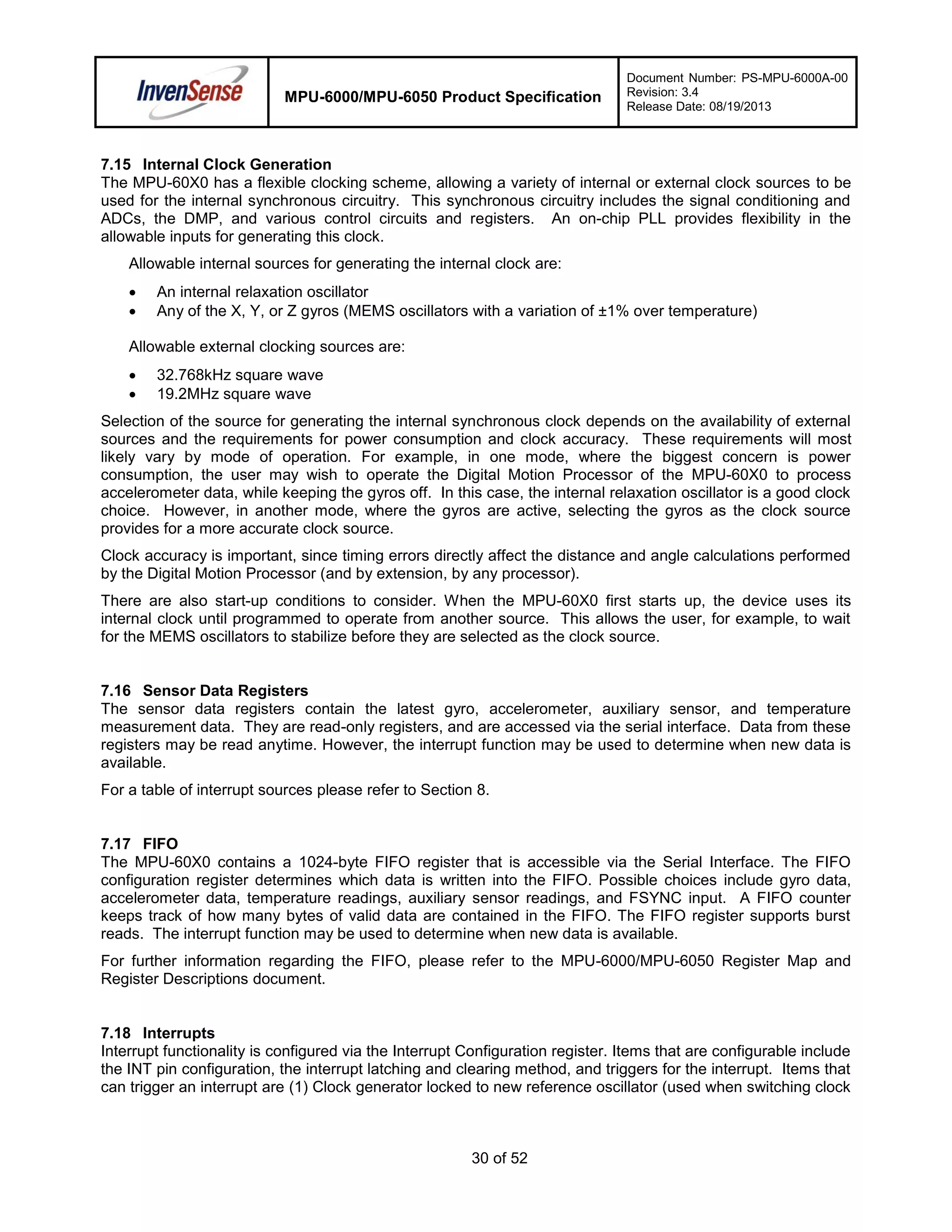 Mpu 6050 data-sheet | PDF