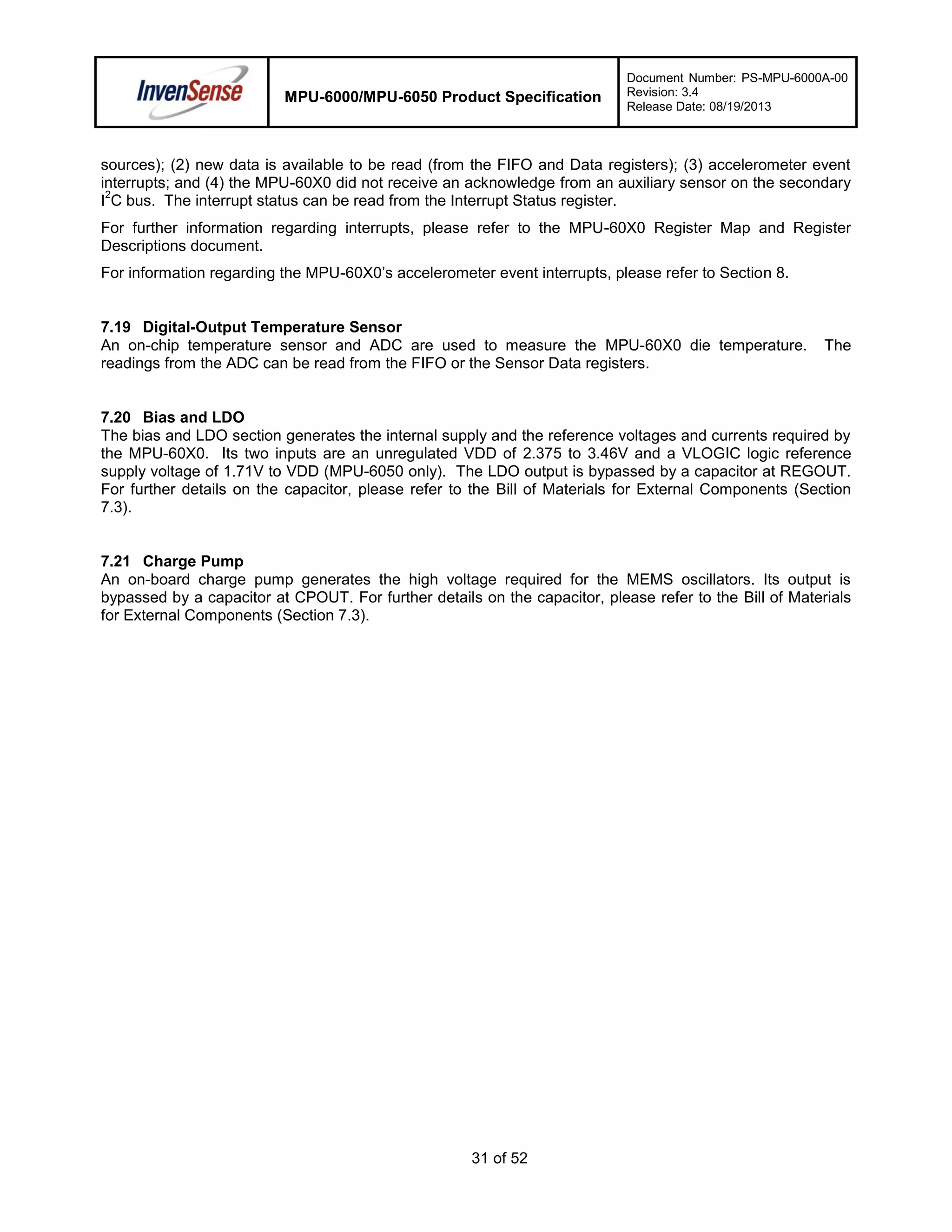 Mpu 6050 data-sheet | PDF