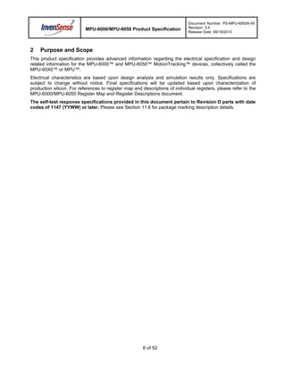 Mpu 6050 data-sheet | PDF
