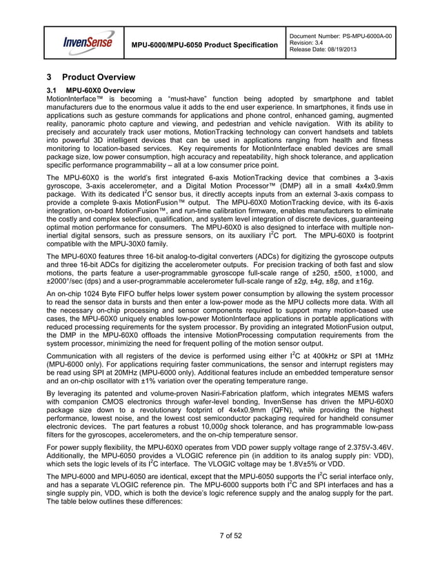 Mpu 6050 data-sheet | PDF | Computer Software and Applications | Computing