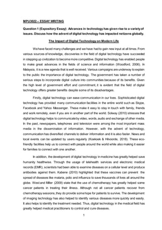 THE IMPACT OF DIGITAL TECHNOLOGY ON MODERN LIFE | PDF