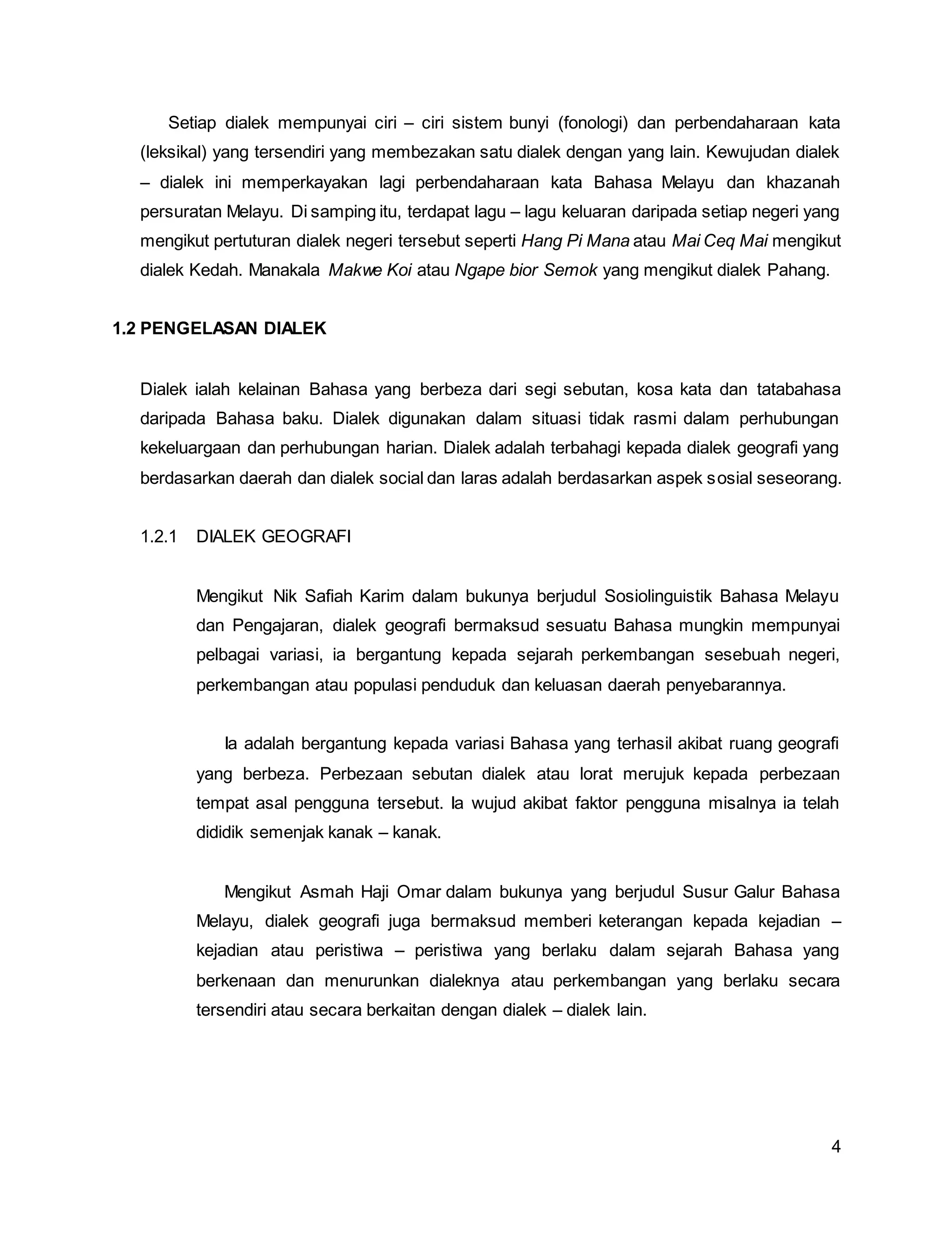 Mpu3213 perbezaan dialek negeri pahang dan negeri kedah | DOCX