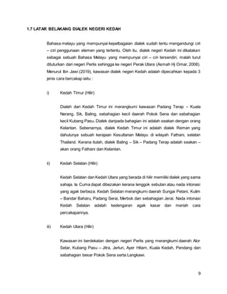 Mpu3213 perbezaan dialek negeri pahang dan negeri kedah | DOCX